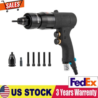 Pneumatic Rivet Nut Gun Set (10-24", 1/4", 5/16", 3/8") Air Nut Insert ...