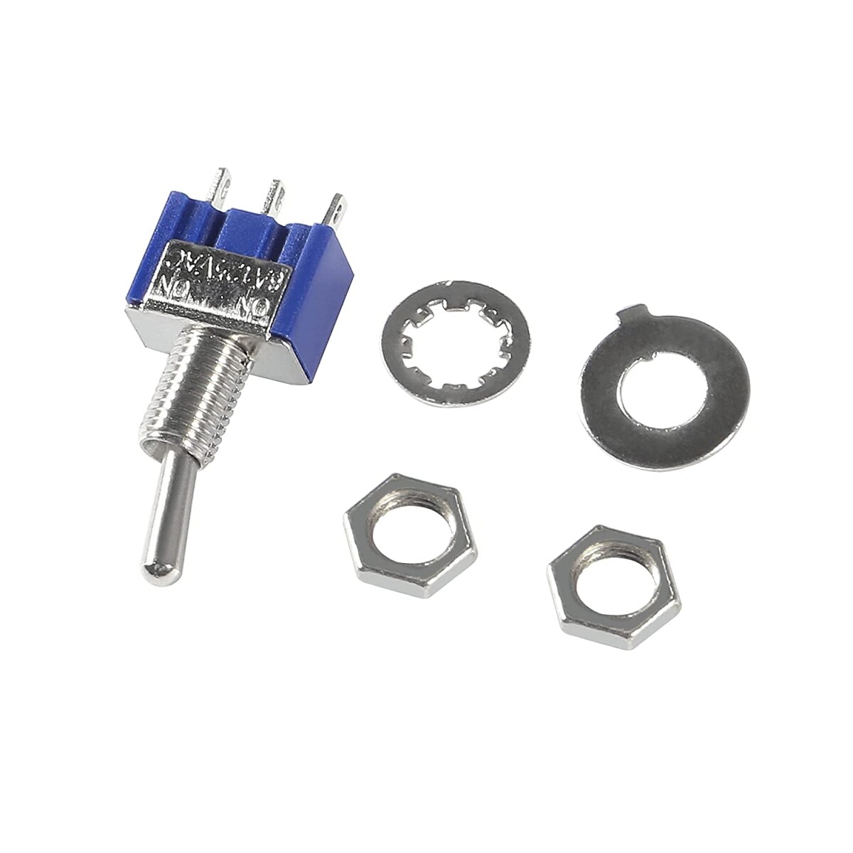 2x Mini Toggle Switches Metal Round Tip Head Swing 3-Pin SPDT Silver 1/ ...