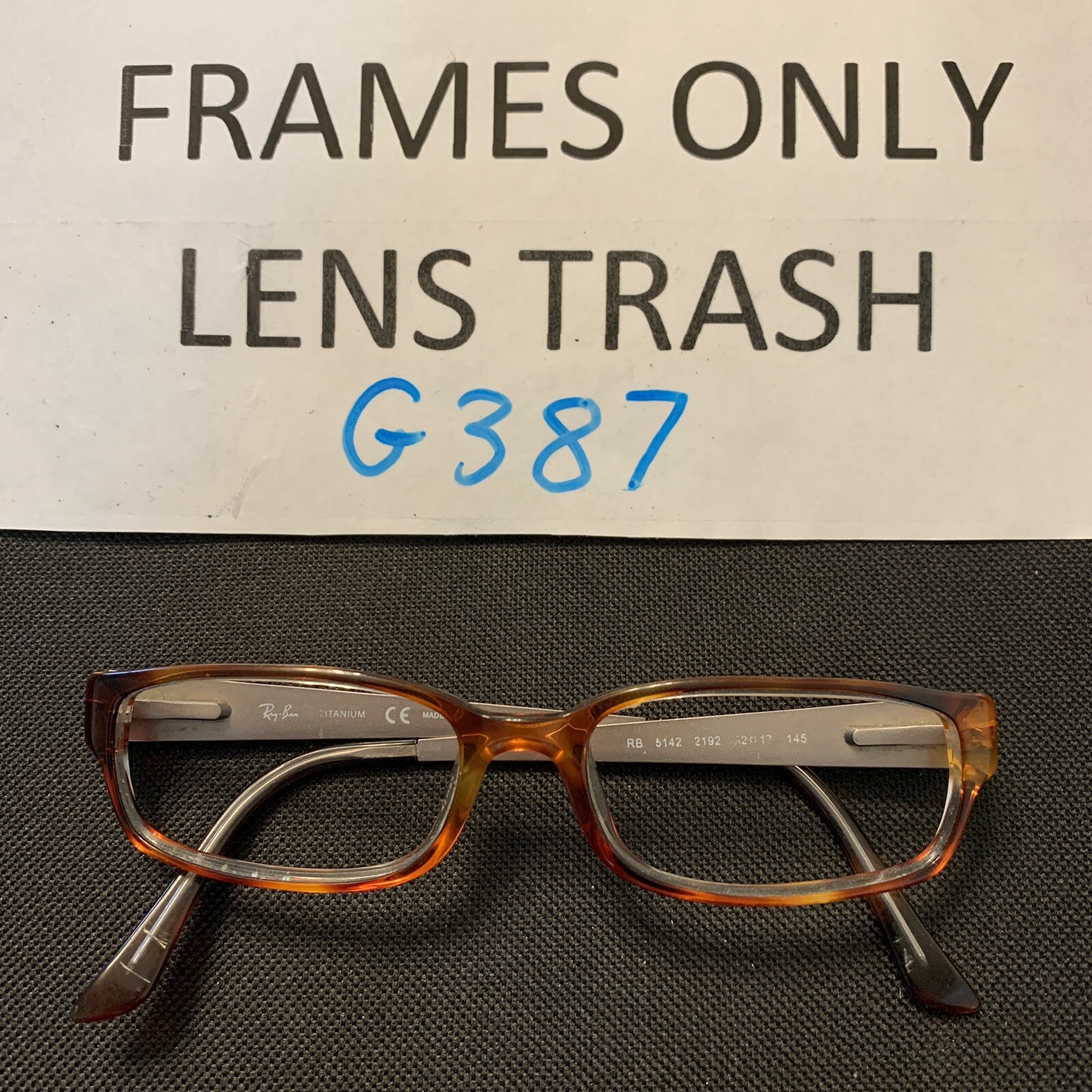 Ray Ban Titanium Eyeglasses RB 5142 2192 Tortoise Frame 52/17 145 G387 ...