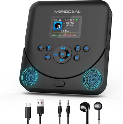 CD Player Portable,MONODEAL Bluetooth CD Player with Speakers and FM ...