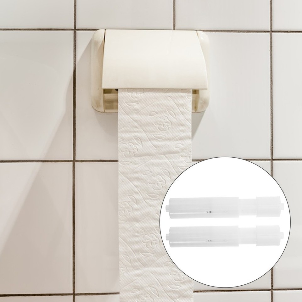 2 Pcs Spring Loaded Toilet Tissue Holder Paper Rod Replacement Roller ...