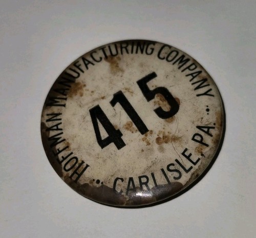 hoffman manufacturing company Carlisle PA Employee Number Badge Pin | eBay
