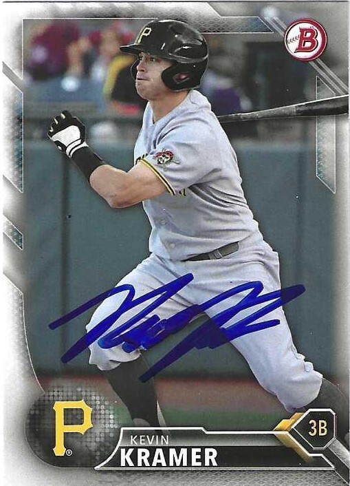 Autographed Signed 2016 Bowman BP46 Kevin Kramer Pittsburgh Pirates ...