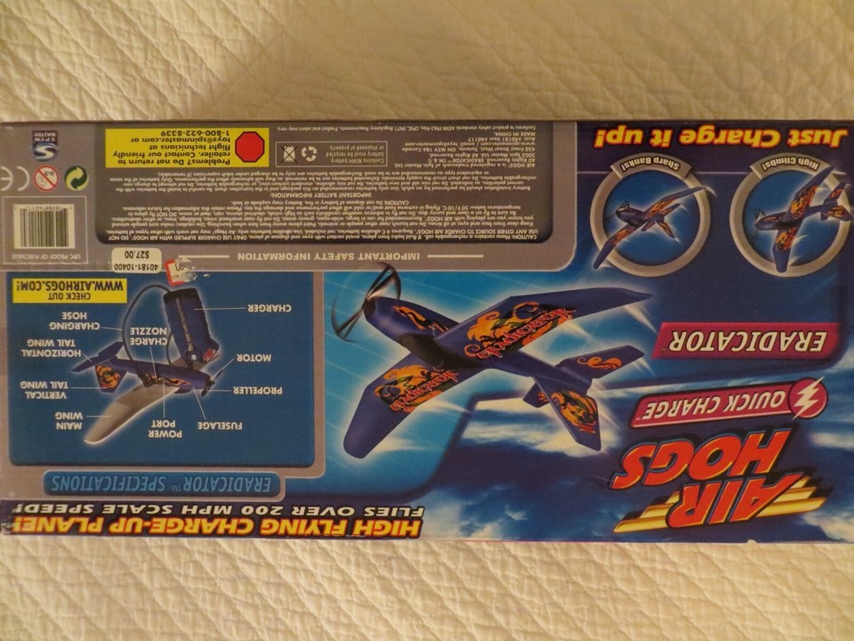 Vintage Air Hogs Eradicator Plane Spin Master Quick Charge Brand New ...