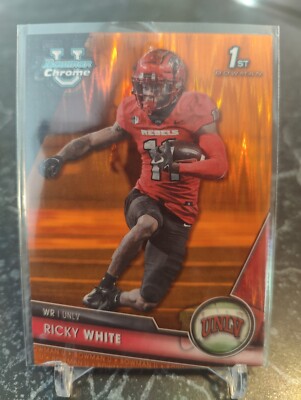 Ricky White Orange Surge /25 2023 Bowman Chrome U University UNLV | eBay