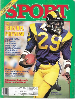 August 1984 SPORT Magazine ~ Eric Dickerson Rams Colts NFL HOF Running ...