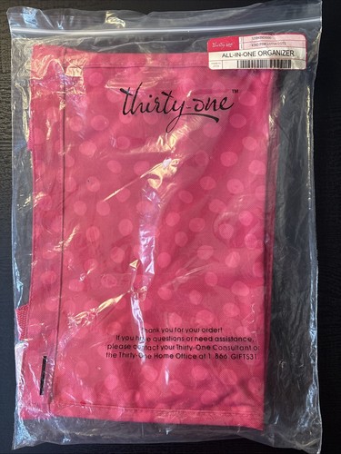 Thirty One Gifts All In One Organizer mini tote bag 31 Pink Lotsa Dots ...