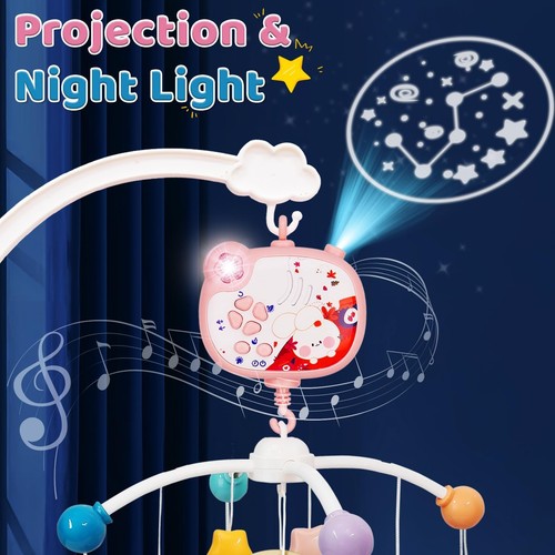 Baby Mobiles for Cribs, Crib Mobile with Music and Lights, Nursery ...