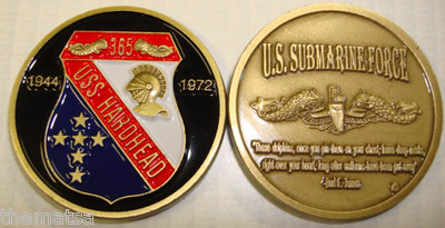 NAVY SUBMARINE USS HARDHEAD SS-365 MILITARY SUBMARINE FORCE CHALLENGE ...