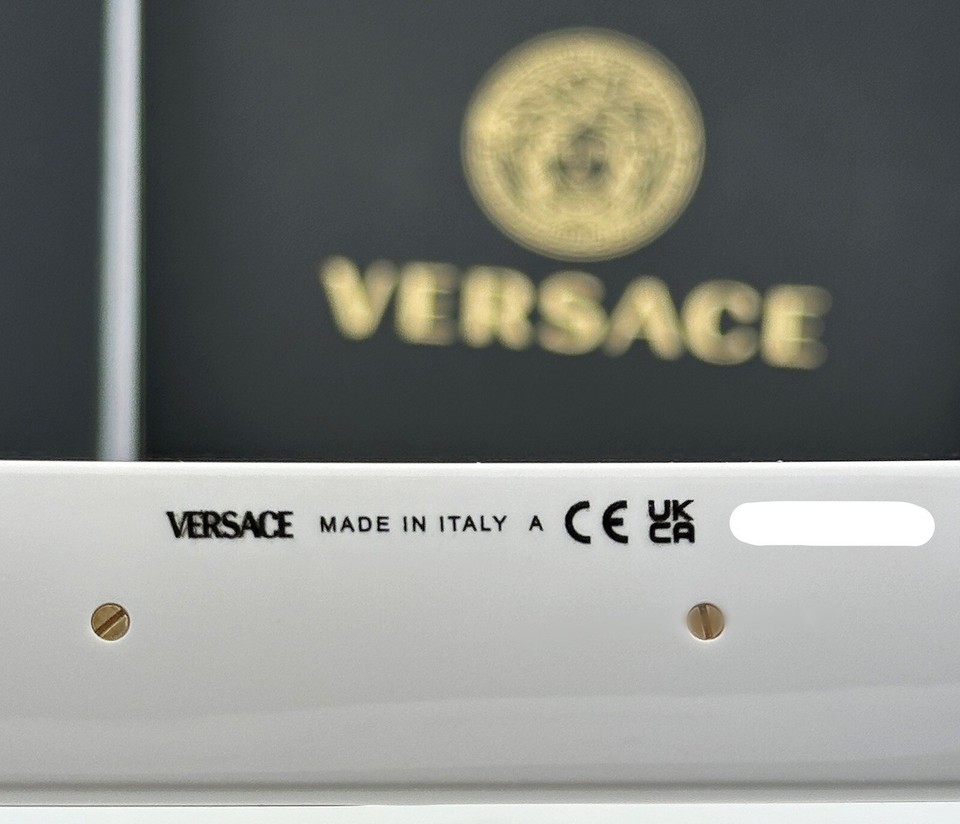 Versace Rectangular Sunglasses VE4444U 314/5 White Frame Gold Trim Pink ...