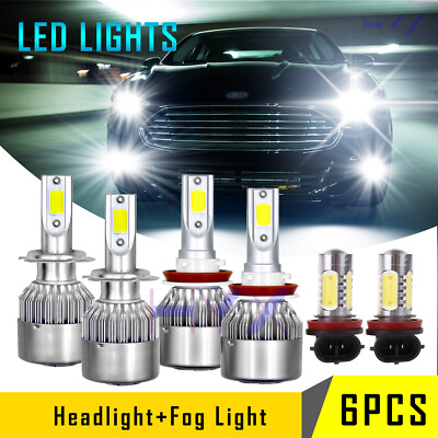 For 2006-2015 Ford Fusion Led Headlight Hi/Lo+Fog light bulbs Combo ...
