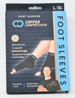 Copper Compression 2 Pack Copper Infused Foot Sleeve Large/X-Large | eBay