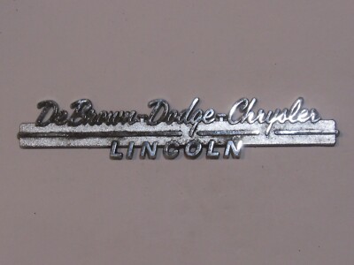 Vintage DeBrown Dodge Chrysler Lincoln Nebraska Metal Dealer Badge ...
