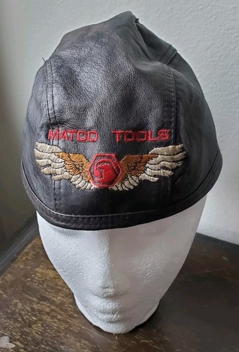 Vintage Capsmith MATCO TOOLS Logo Skull Cap Biker Motorcycle Leather ...