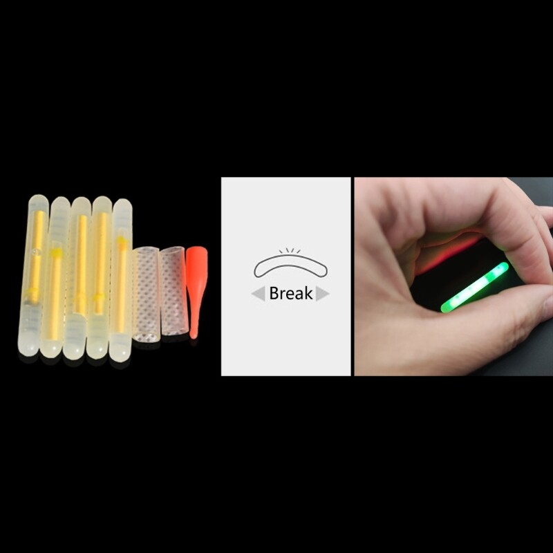 25/50 Fishing Green Fluorescent Lightsticks Fishing Rod Tip Glow Sticks ...