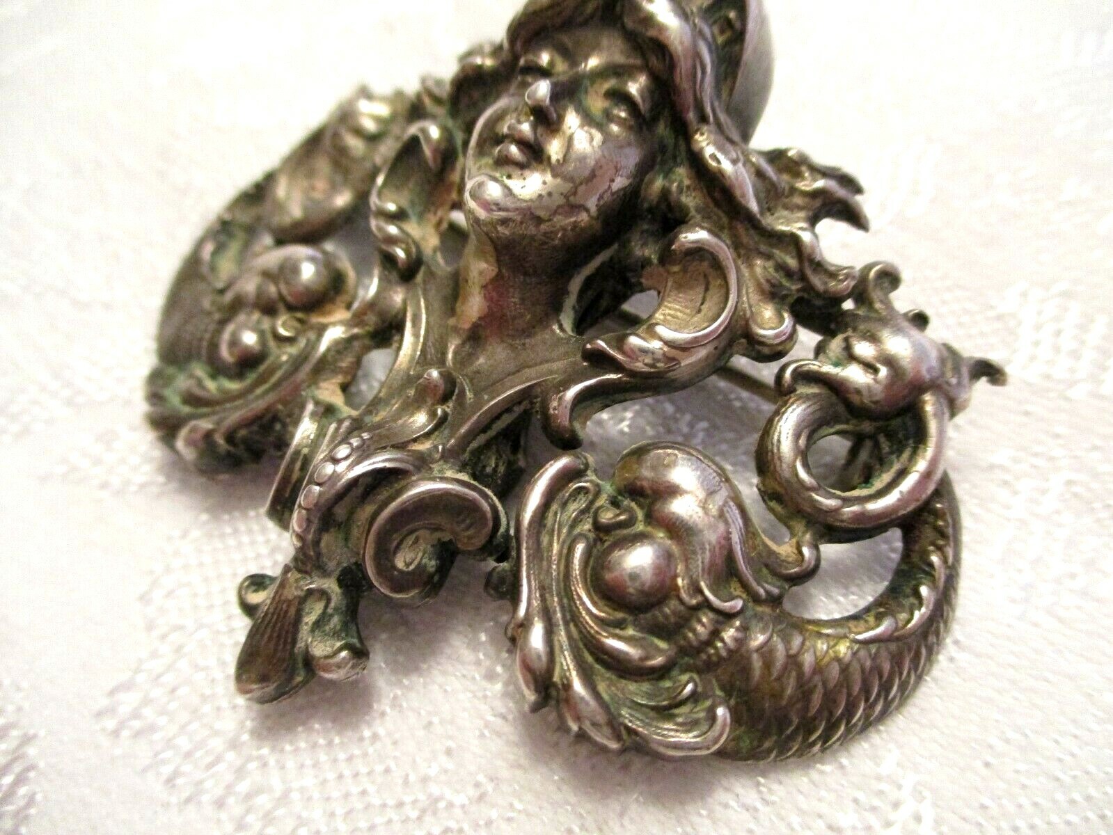 ART NOUVEAU Vintage WILLIAM KERR Sterling Silver LADY… - Gem