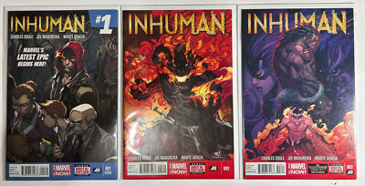 INHUMAN #1 2ND PRINT 1ST LASH & INFERNO + 2 + 3 Joe Madureira ...