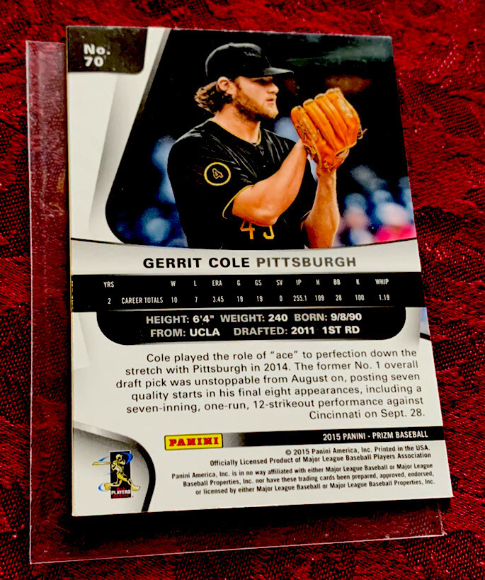 Gerrit Cole 2015 Panini Prizm Baseball Card # 70, New York Yankees | eBay