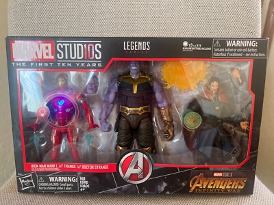 Marvel Legends Studios 3 Pack MCU The First Ten Years Thanos Dr Strange ...