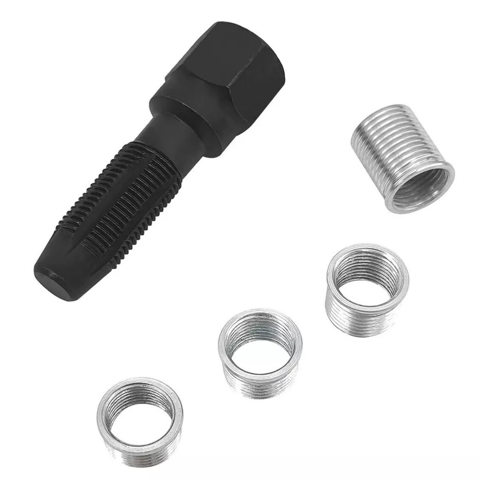 New Spark Plug Rethread Thread Repair Kit M14 x1.25mm Reamer Tap With 4 ...