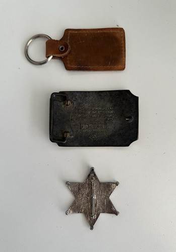 Vintage Wells Fargo Memorabilia - Buckle, Badge, & Key Chain / Bag Tag ...