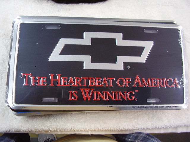 CHEVROLET THE HEARTBEAT OF AMERICA IS WINNING LICENSE PLATE | eBay