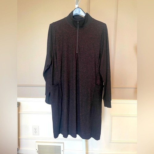 CAbi 4215 Cuddle Dress XL Black Burgundy Soft Warm Cozy Loose Casual ...
