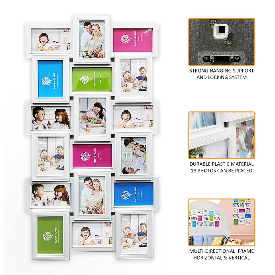 LARGE 18 MULTI PHOTO FRAME LOVE FAMILY FRIENDS COLLAGE HOME WALL ...