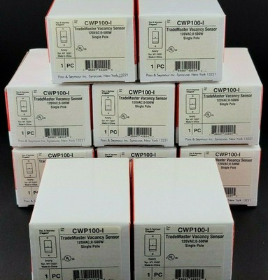 NEW Legrand CWP100-I TradeMaster Vacancy Sensor,120VAC, 0-500W, Ivory ...