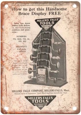 Vintage 1922 Millers Falls Tools Co. Ad Reproduction Metal Sign Z193 | eBay