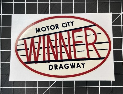 NEW Motor City Dragway Original 60's WINNER Drag Racing VINYL DECAL ...