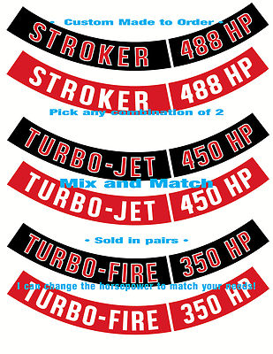 AIR CLEANER DECALS Ribbons Only-Any Horsepower Rating Made To Order! | eBay
