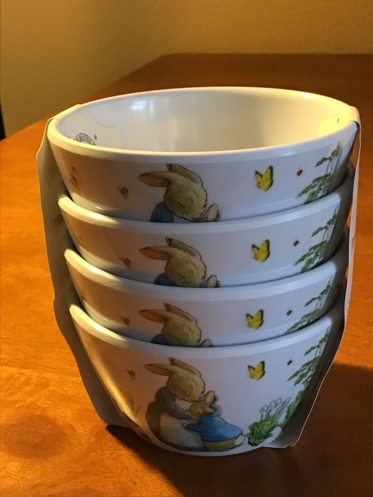 Beatrix Potter Peter Rabbit Set Of 4 Melamine Bowls Easter Bunny Floral ...