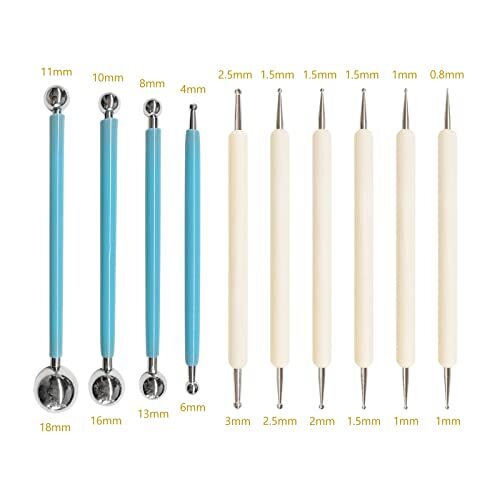 10 Pcs Dotting Tools Embossing Ball Stylus Set for Rock Pottery Clay ...