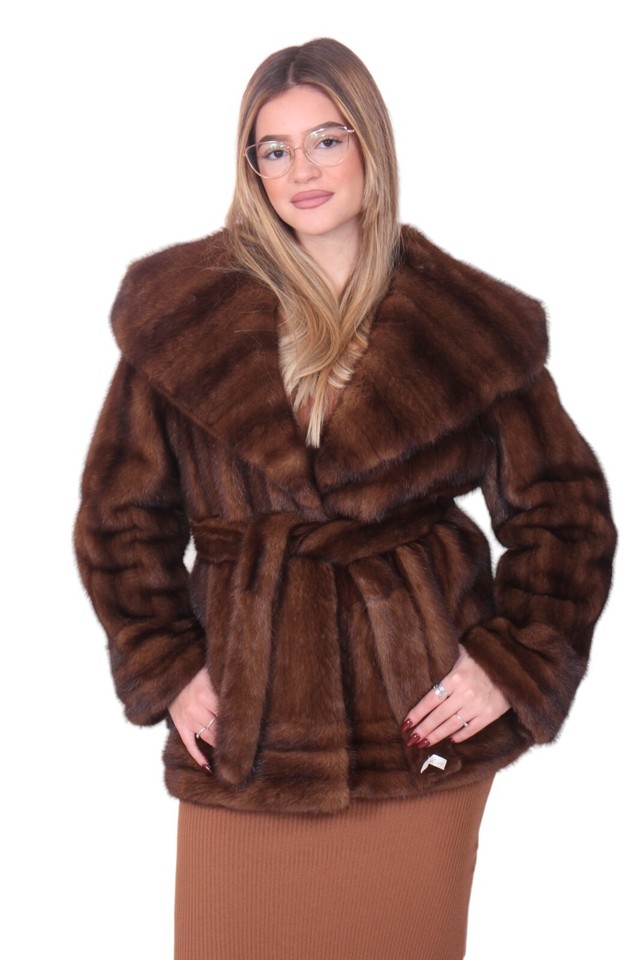 GIACCA PELLICCIA VISONE COAT MINK FUR JACKET NERZ MANTEL hopka FOURRURE ...