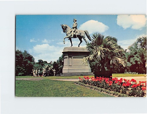 Postcard George Washington Monument in the Public Gardens Boston MA | eBay
