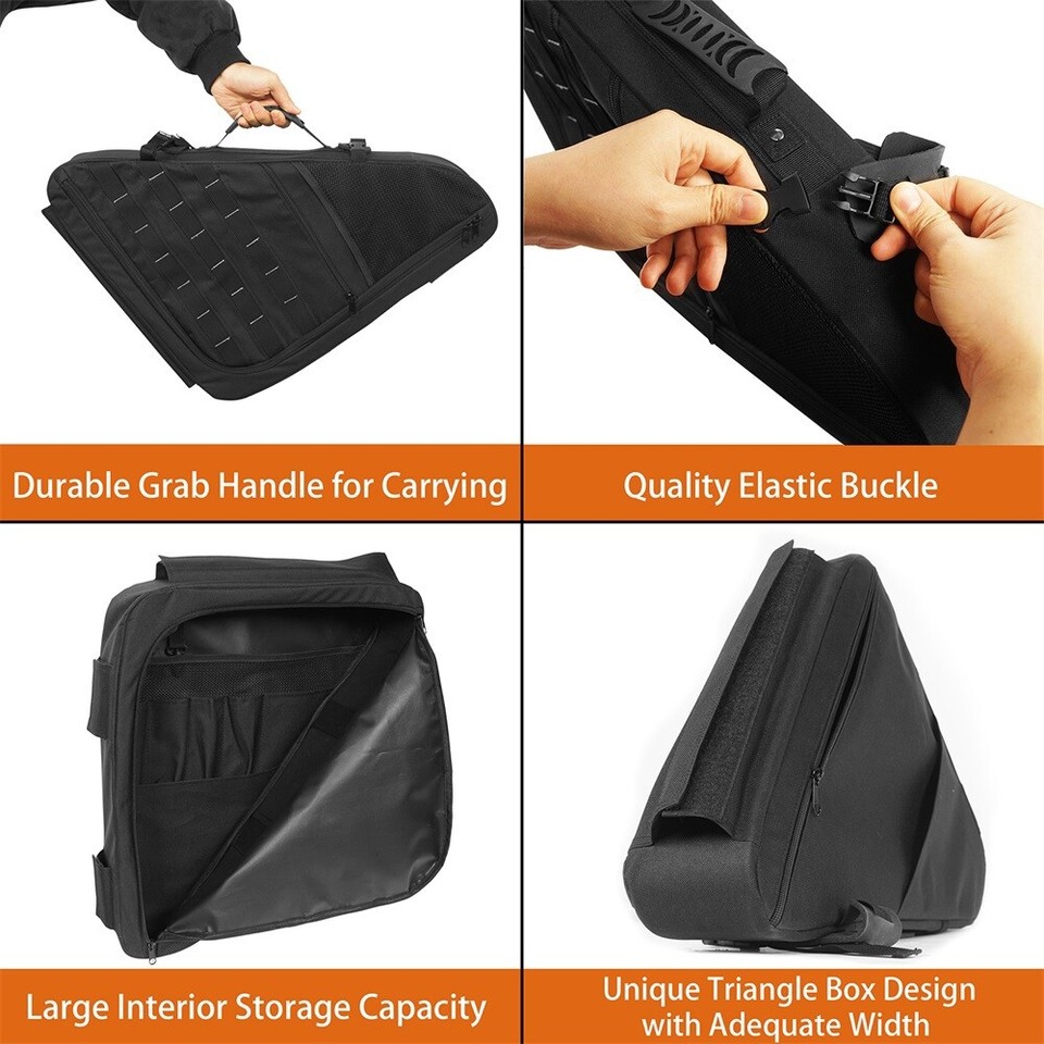 Pair Multi-Pockets Roll Bar Storage Cargo Bag For 2018-2025 Jeep ...