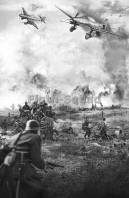 WW2 Picture Photo WW2 German Infantry Combat Scene 5630 | eBay