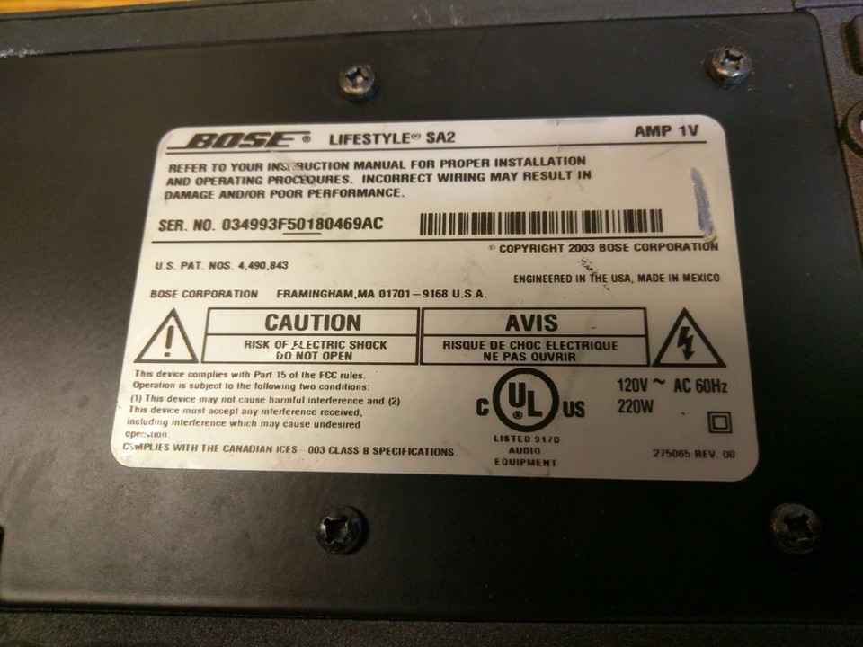 Bose SA-2 2 Channel Power Amplifier 220 W | Black | 34993 | UPC ...