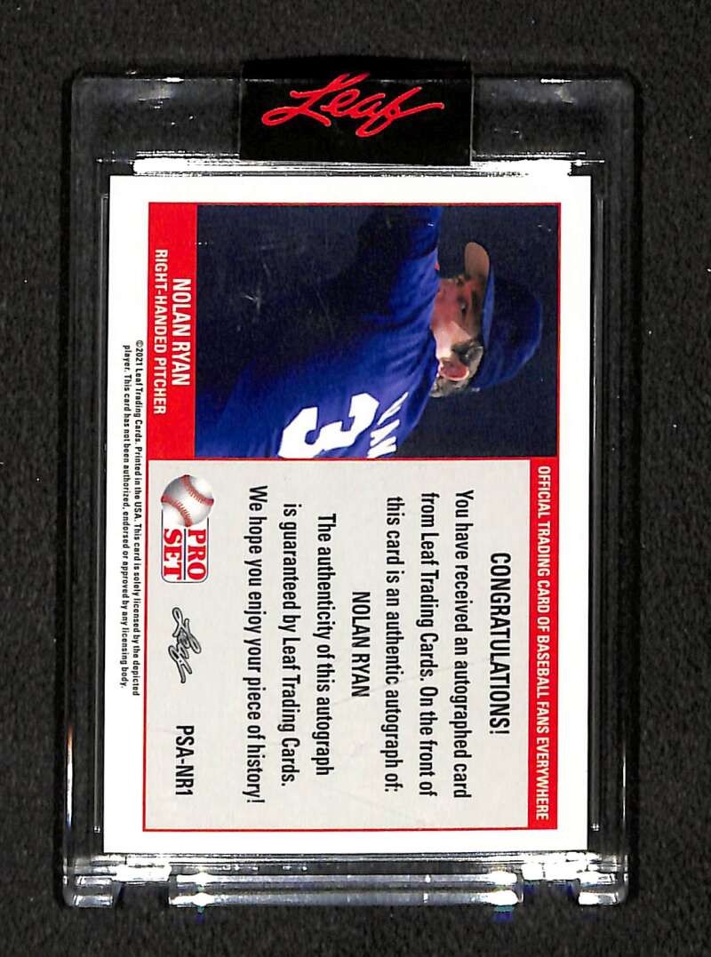 2021 Leaf Pro Set Nolan Ryan Auto Autograph #PSA-NR1 ZZ5906 | eBay