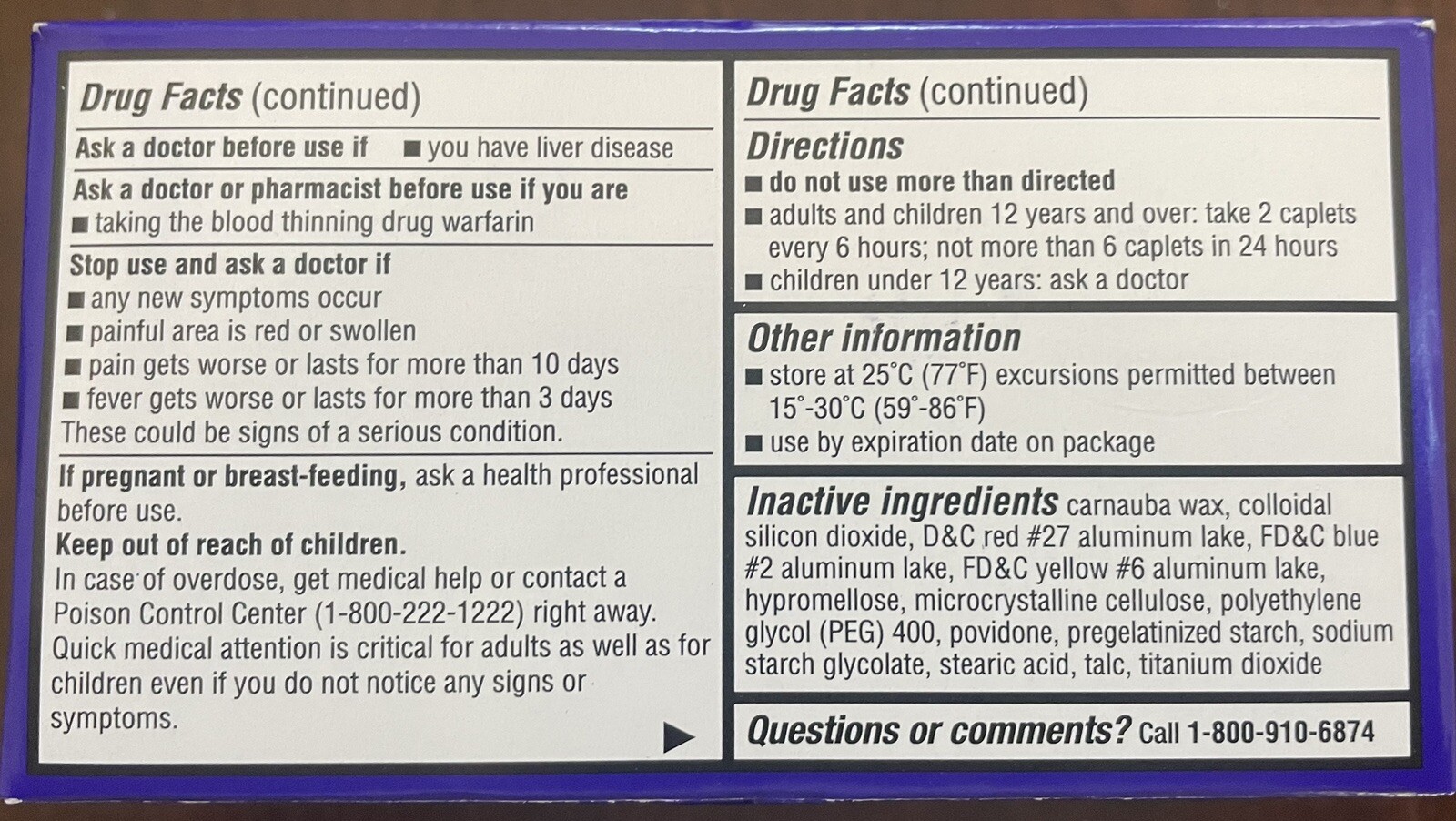 Tension Headache Relief Acetaminophen Compare to Excedrin 500mg Up&up ...