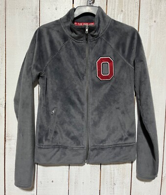 Victoria Secret Pink Ohio State Buckeyes Zip-Up Jacket Gray Zip Pockets ...
