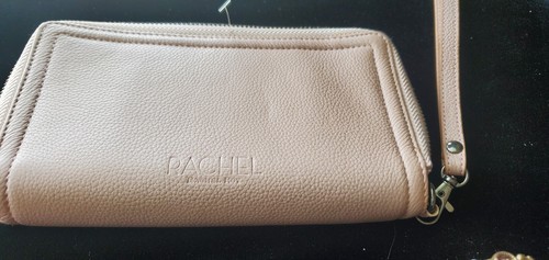 Rachel Roy RFID Genuine Tan Leather Wristlet Wallet Double Zip Around ...