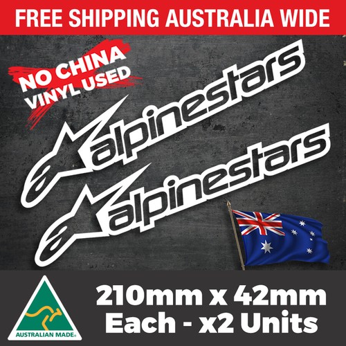 2 x ALPINESTARS Sticker Decal - 210mm Motorbike Car Ute 4x4 Caravan ...