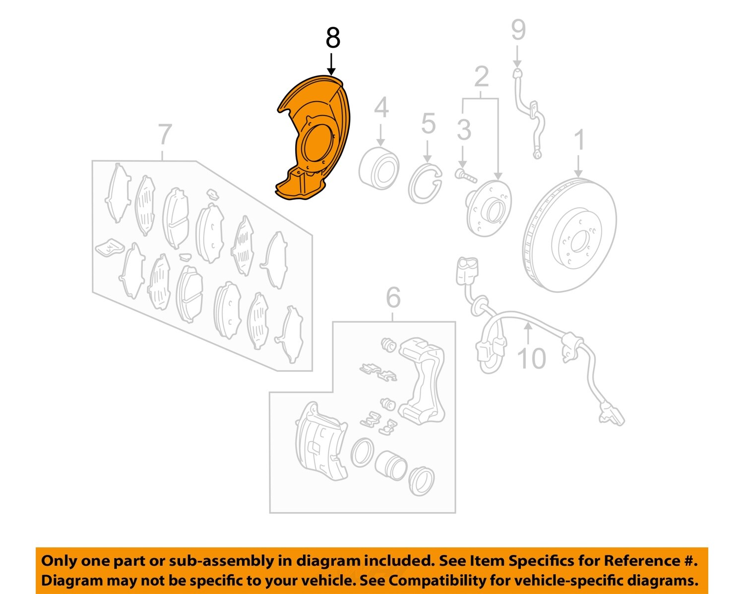 Acura HONDA OEM MDX Front Brake-Backing Plate Dust Splash Shield ...