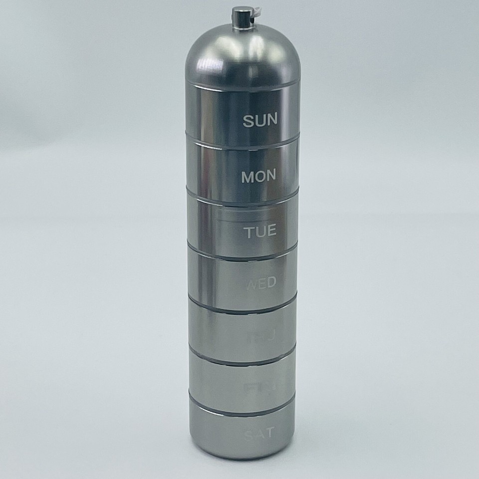 Pill Box Metal Medicine Dispenser Case Weekly Tablet Organizer ...