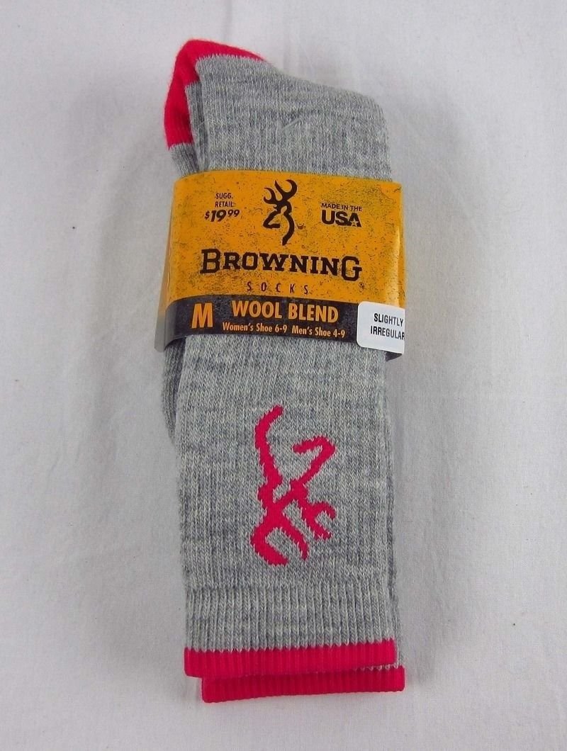 Womens Browning IMPERFECT Medium Weight Wool Blend Boot Sock Sz Medium ...