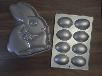 Easter Pan Set Baker's Secret Bunny Rabbit Non-Stick Cake And Wilton 8 ...