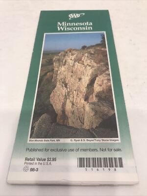 Minnesota Wisconsin Travel Street Fold Map Road Guide AAA VINTAGE 1998 ...