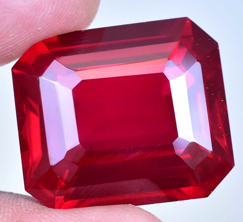 59.30 Ct Natural Mozambique Blood Red Ruby Octagon Certified Flawless ...
